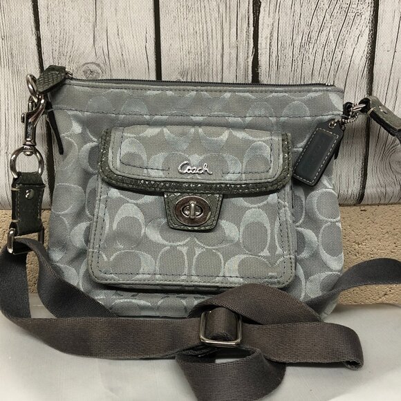 Coach | Bags | Coach Gray Signature Crossbody | Poshmark